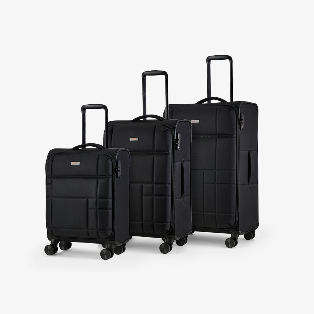 Tokyo Set Of 3 Suitcases Black Rock Luggage