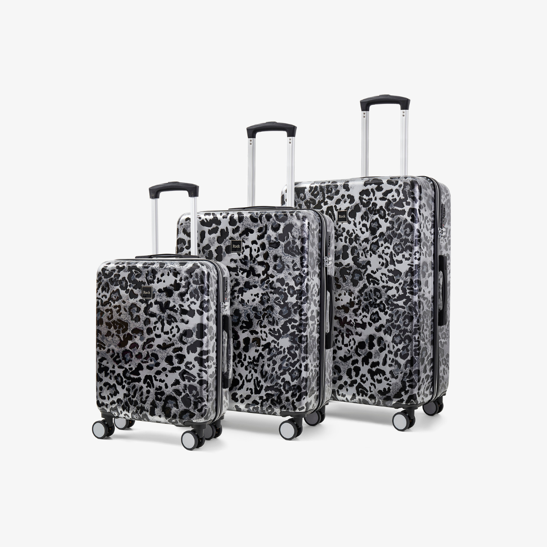 Savannah Set of 3 Suitcases | Snow Leopard | Rock Luggage