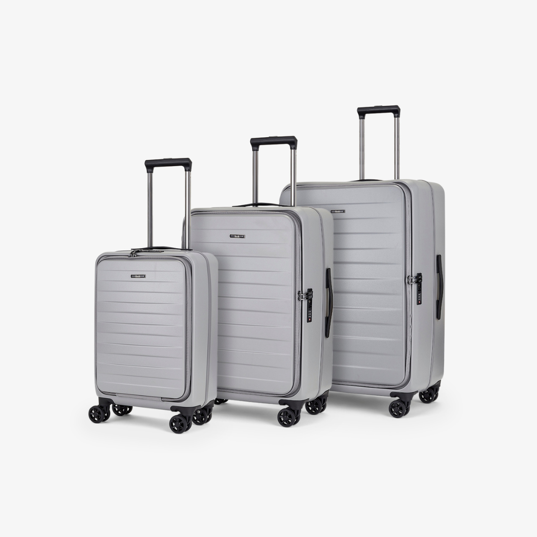Eden Set of 3 Suitcases | Grey | Rock Luggage