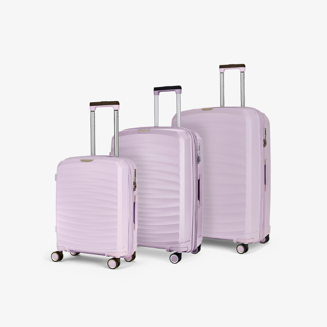 Sunwave Set of 3 Pastel Suitcases | Lilac | Rock Luggage
