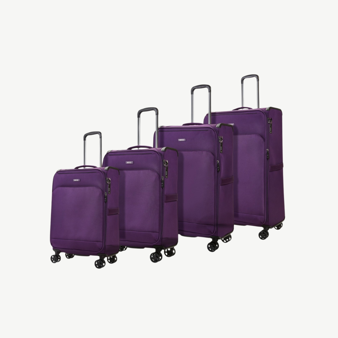 Georgia Set of 4 Suitcases | Purple | Rock Luggage