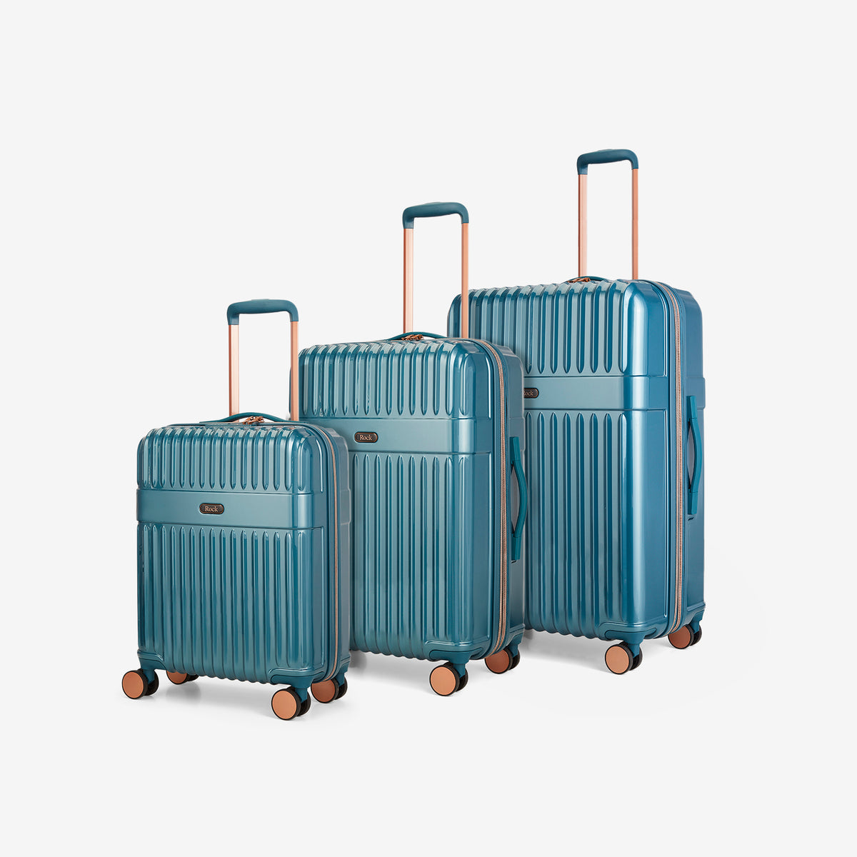 Selene Set of 3 Suitcases | Blue | Rock Luggage