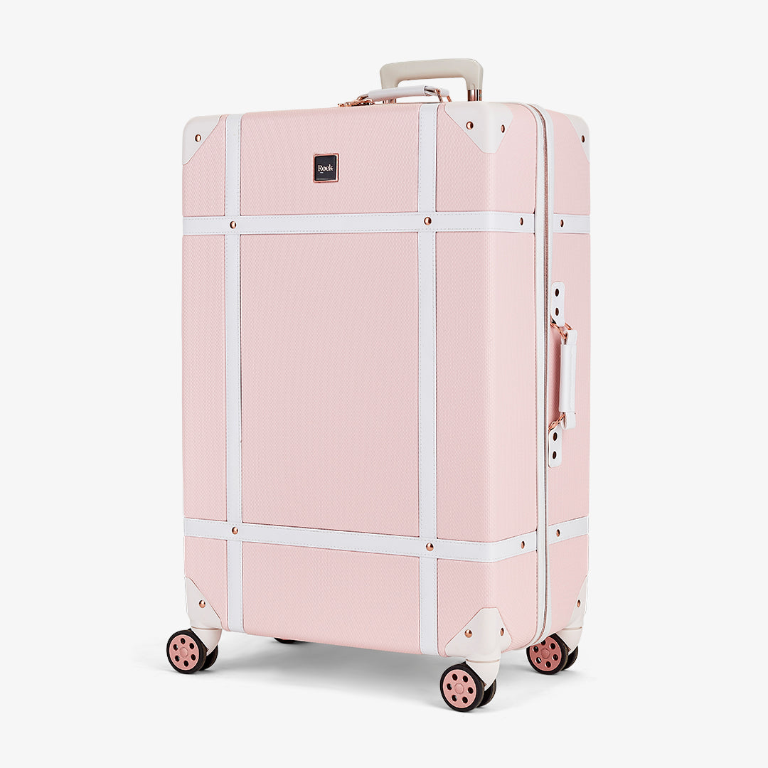 Vintage Large Suitcase | Baby Pink | Rock Luggage