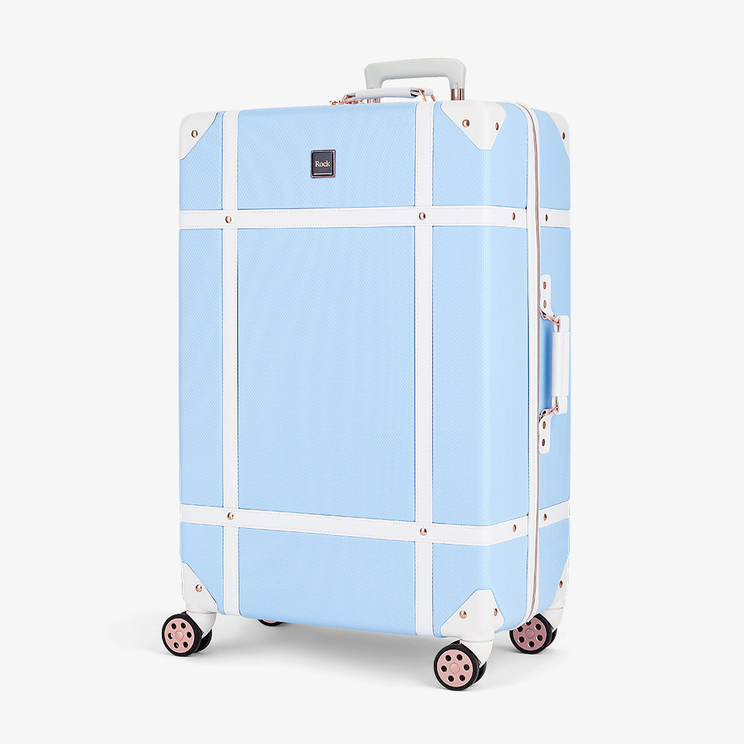 Vintage Large Suitcase | Sky Blue | Rock Luggage