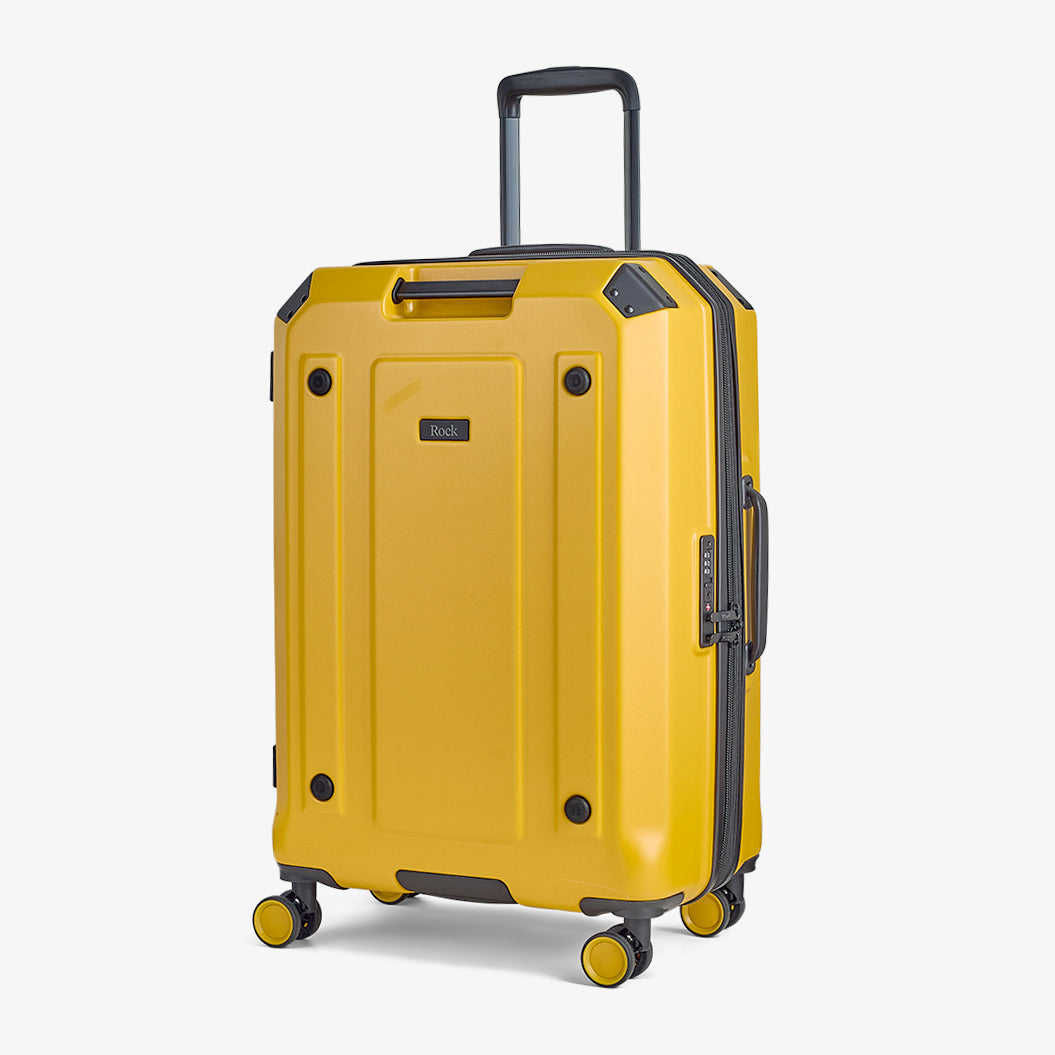 Alpine Medium Suitcase | Yellow | Rock Luggage