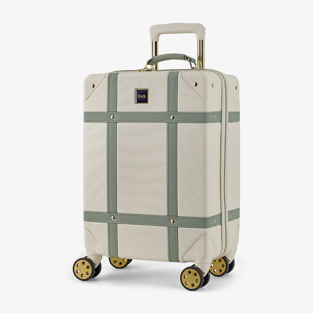 Vintage Small Suitcase | Cream + Sage | Rock Luggage
