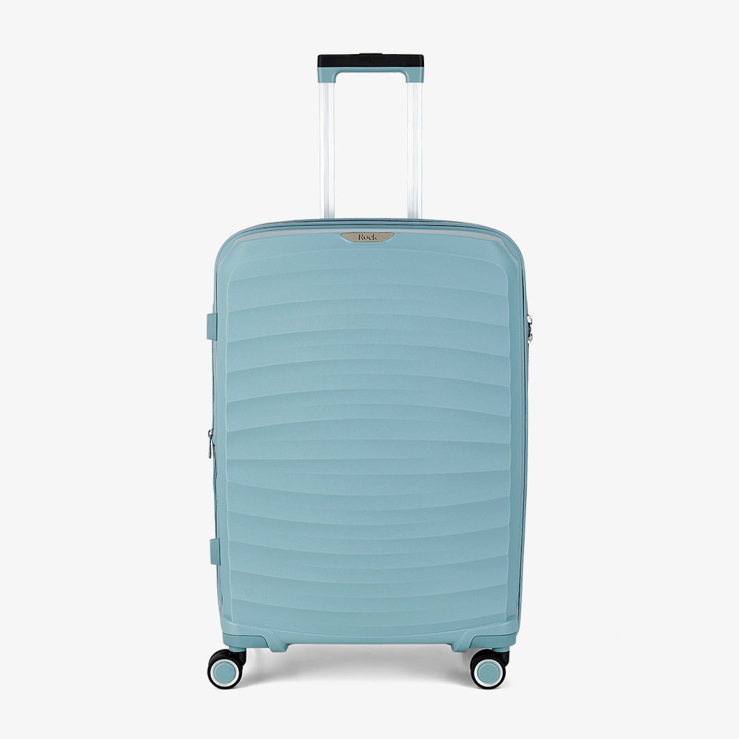 Sunwave Medium Pastel Suitcase | Light Blue | Rock Luggage
