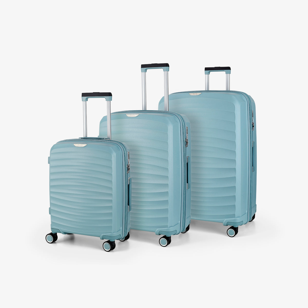 Sunwave Set of 3 Pastel Suitcases | Light Blue | Rock Luggage