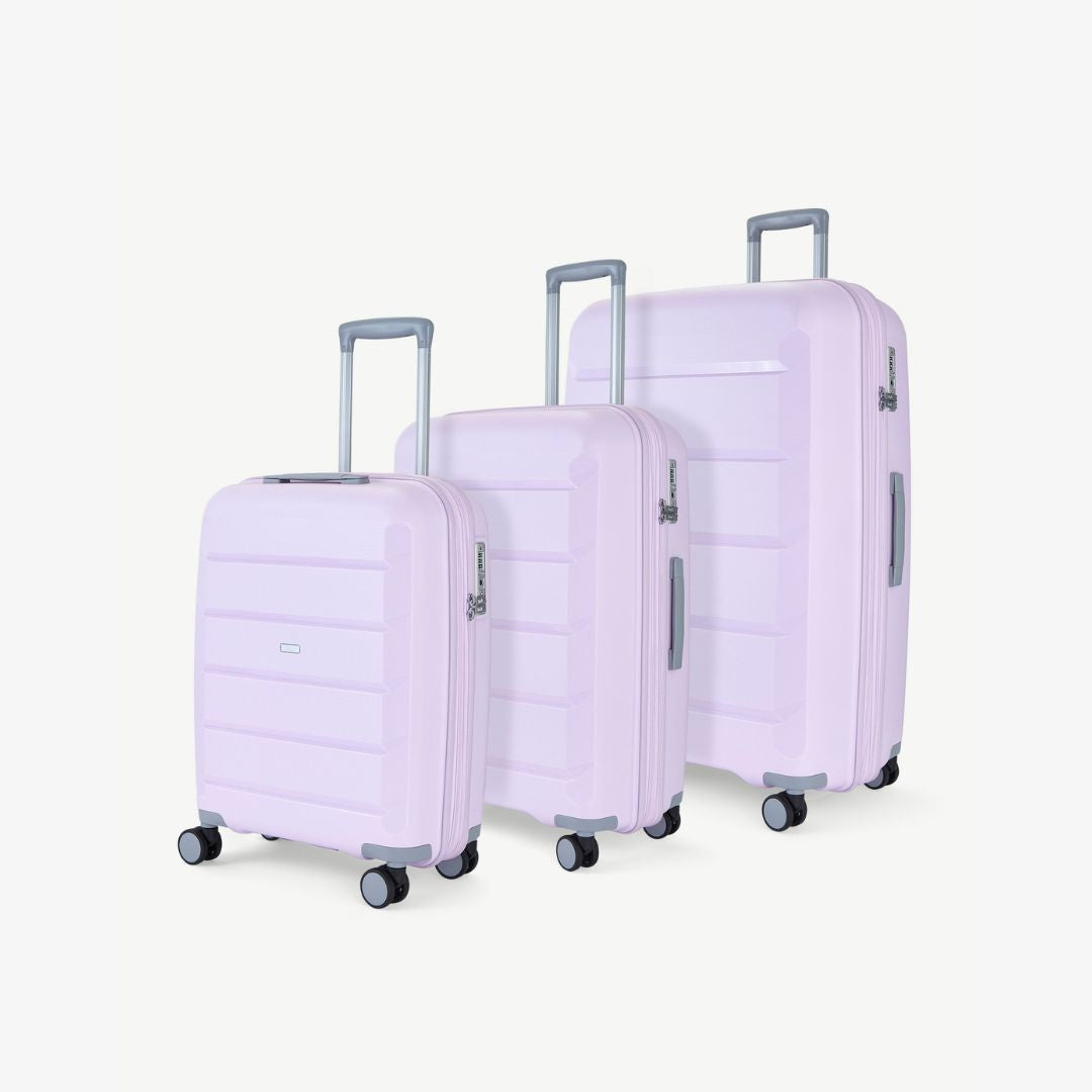 Tulum Set of 3 Pastel Suitcases | Lilac | Rock Luggage