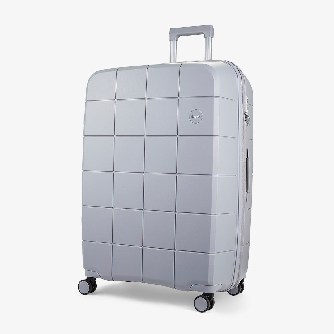 Pixel Large Suitcase | Grey | Rock Luggage