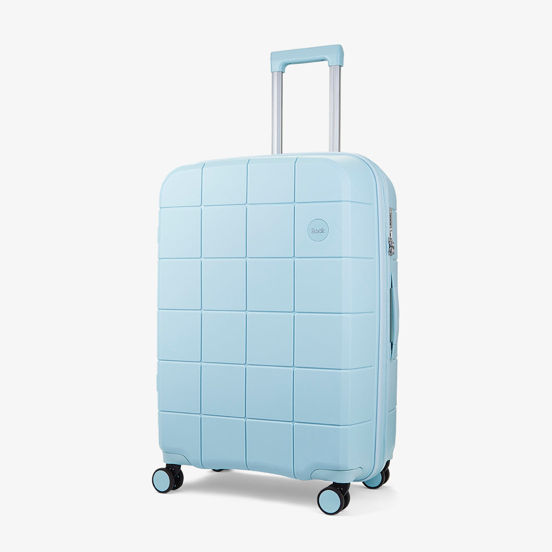 Pixel Medium Suitcase | Pastel Blue | Rock Luggage