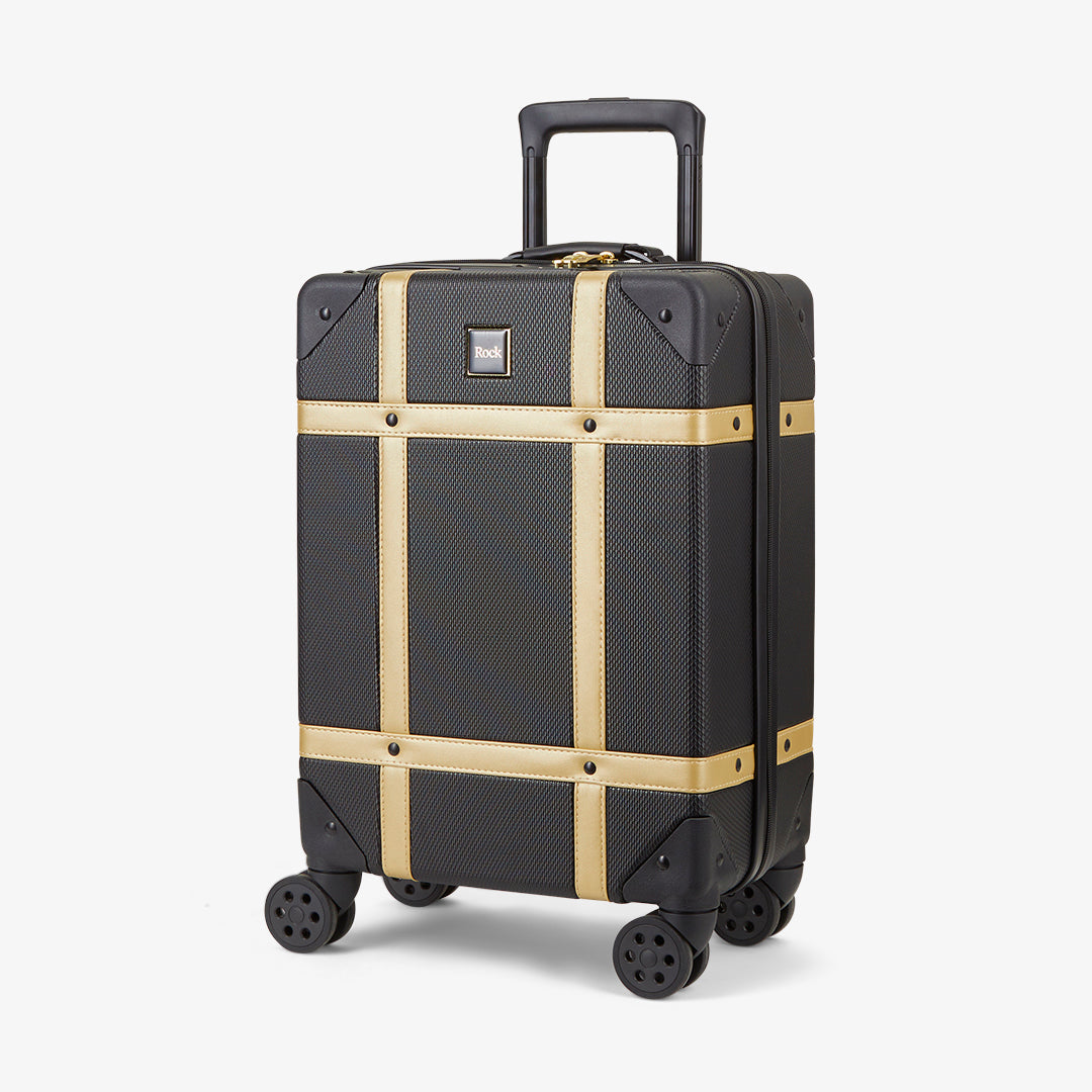 Vintage Small Suitcase | Black + Gold | Rock Luggage