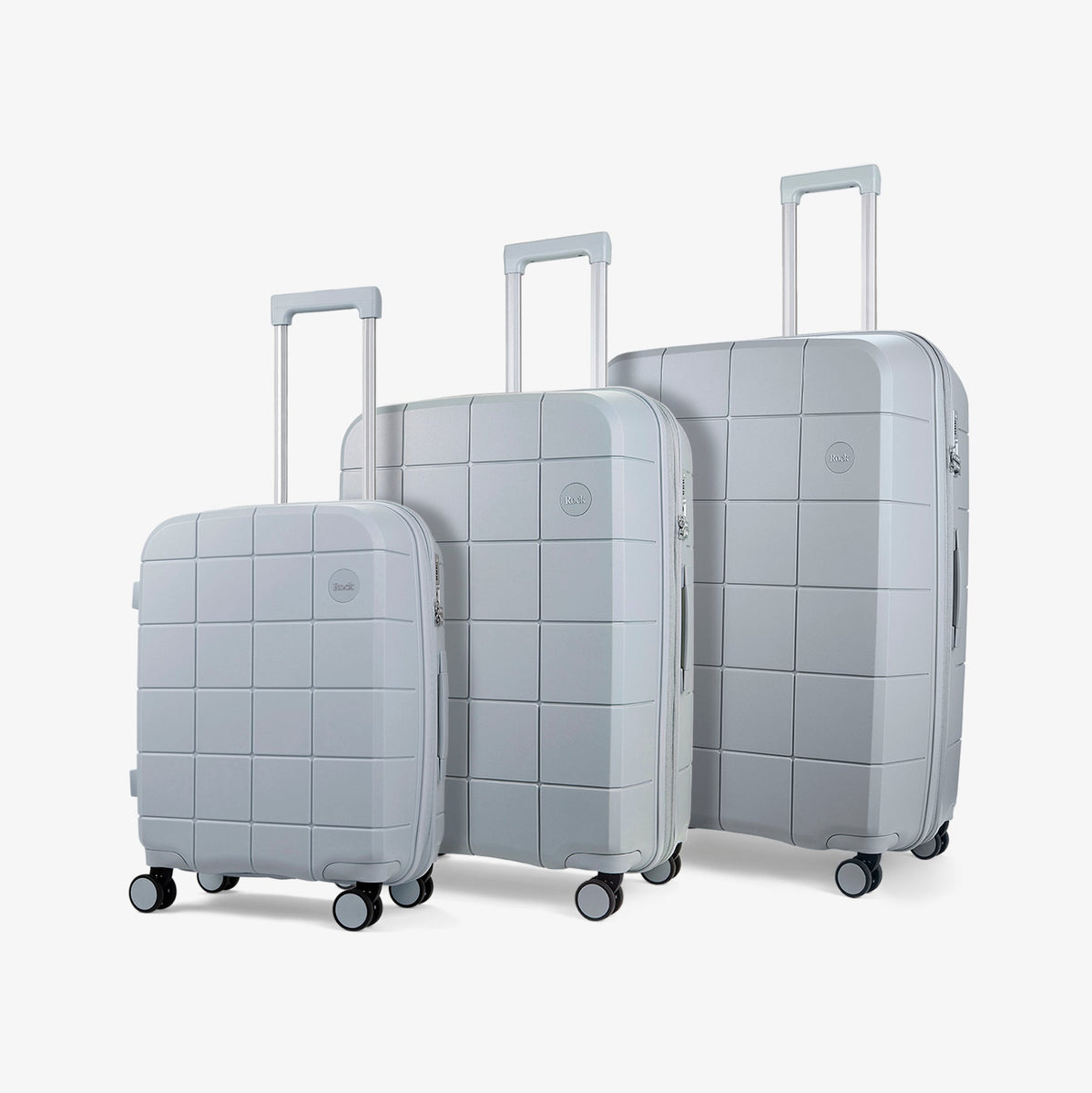 Pixel Set of 3 Suitcase | Grey | Rock Luggage
