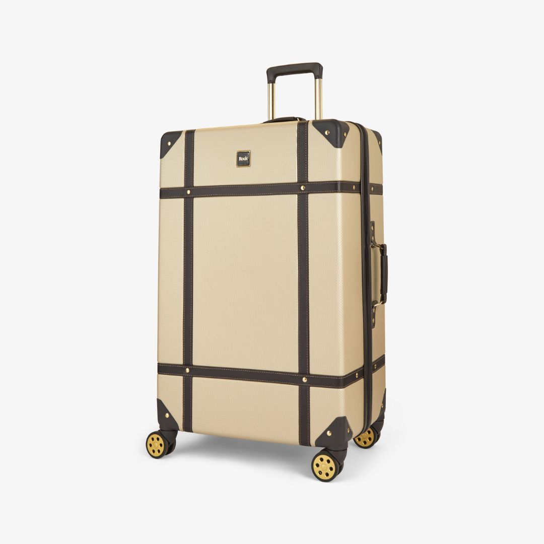 Vintage Large Suitcase | Gold | Rock Luggage