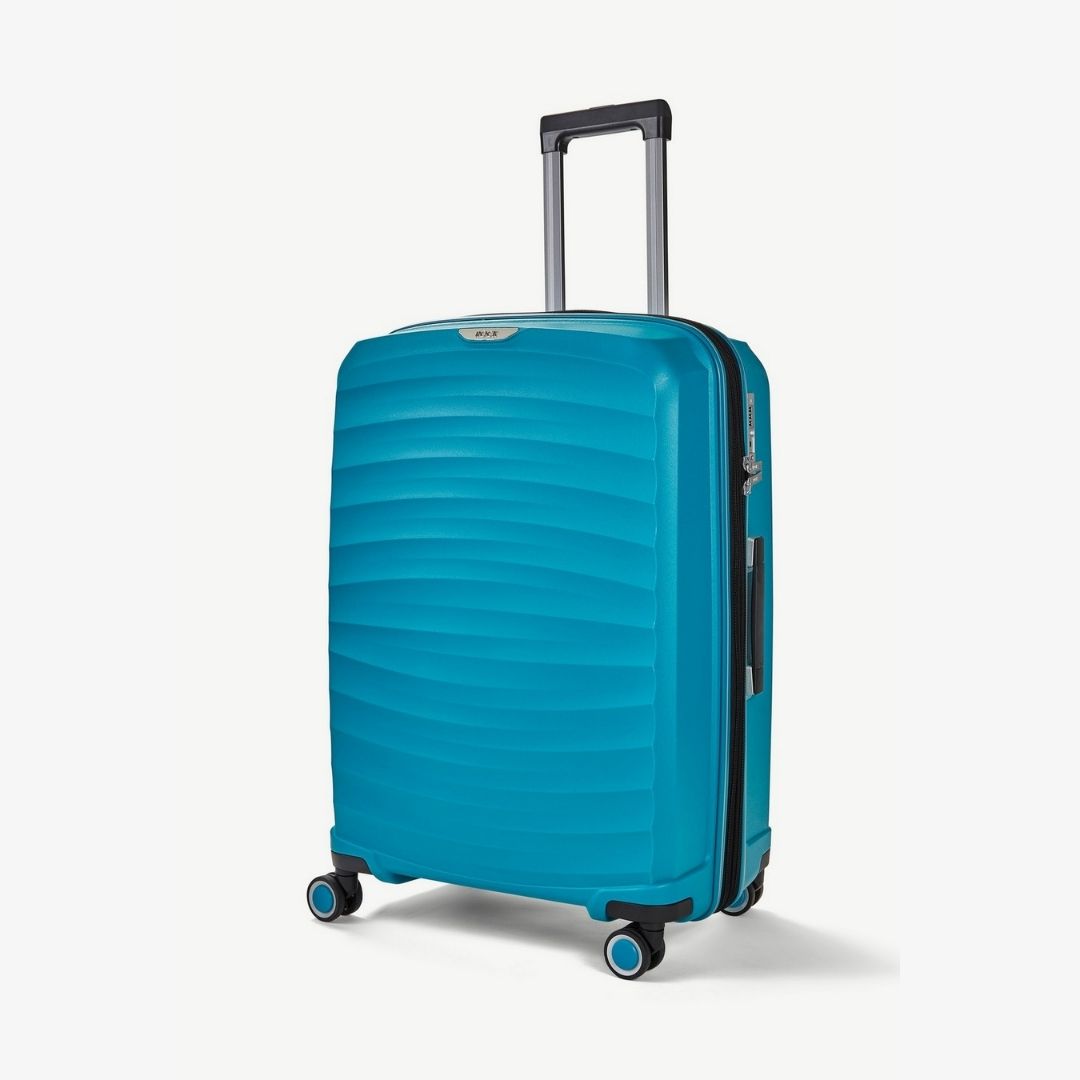 Sunwave Medium Colourful Suitcase | Blue | Rock Luggage