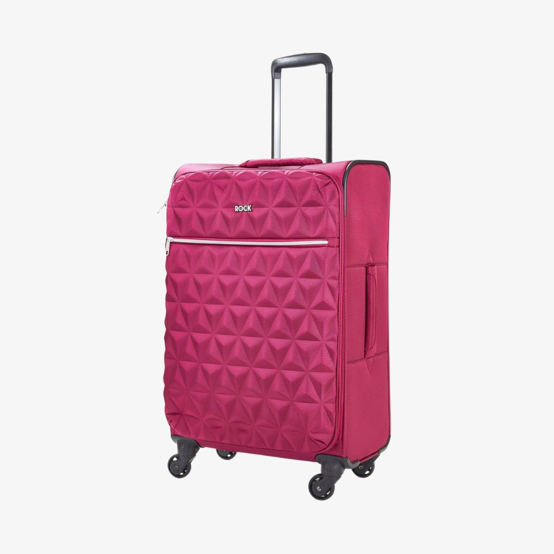 Jewel Medium Suitcase | Pink | Rock Luggage