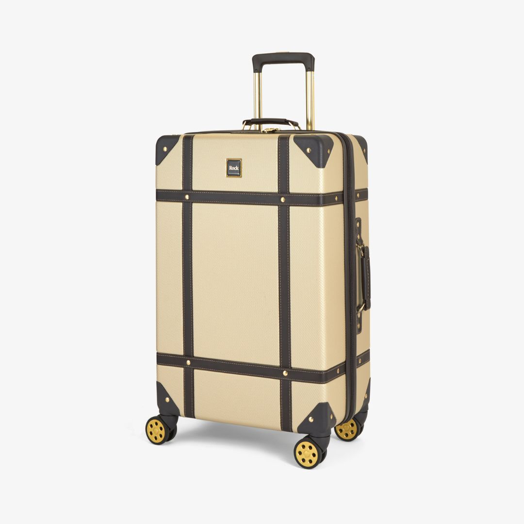 Vintage Medium Suitcase | Gold | Rock Luggage