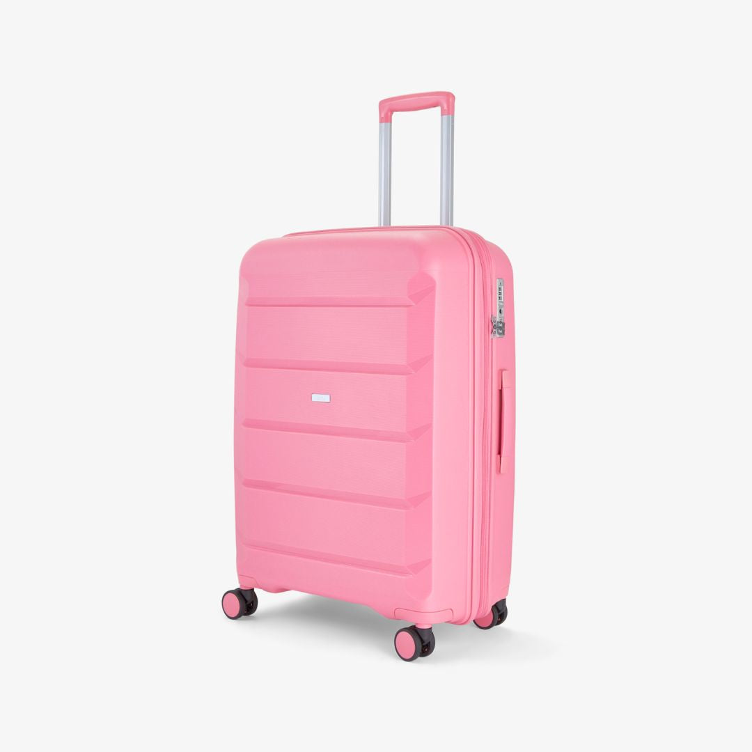 Tulum Medium Pastel Suitcase | Bubblegum Pink | Rock Luggage
