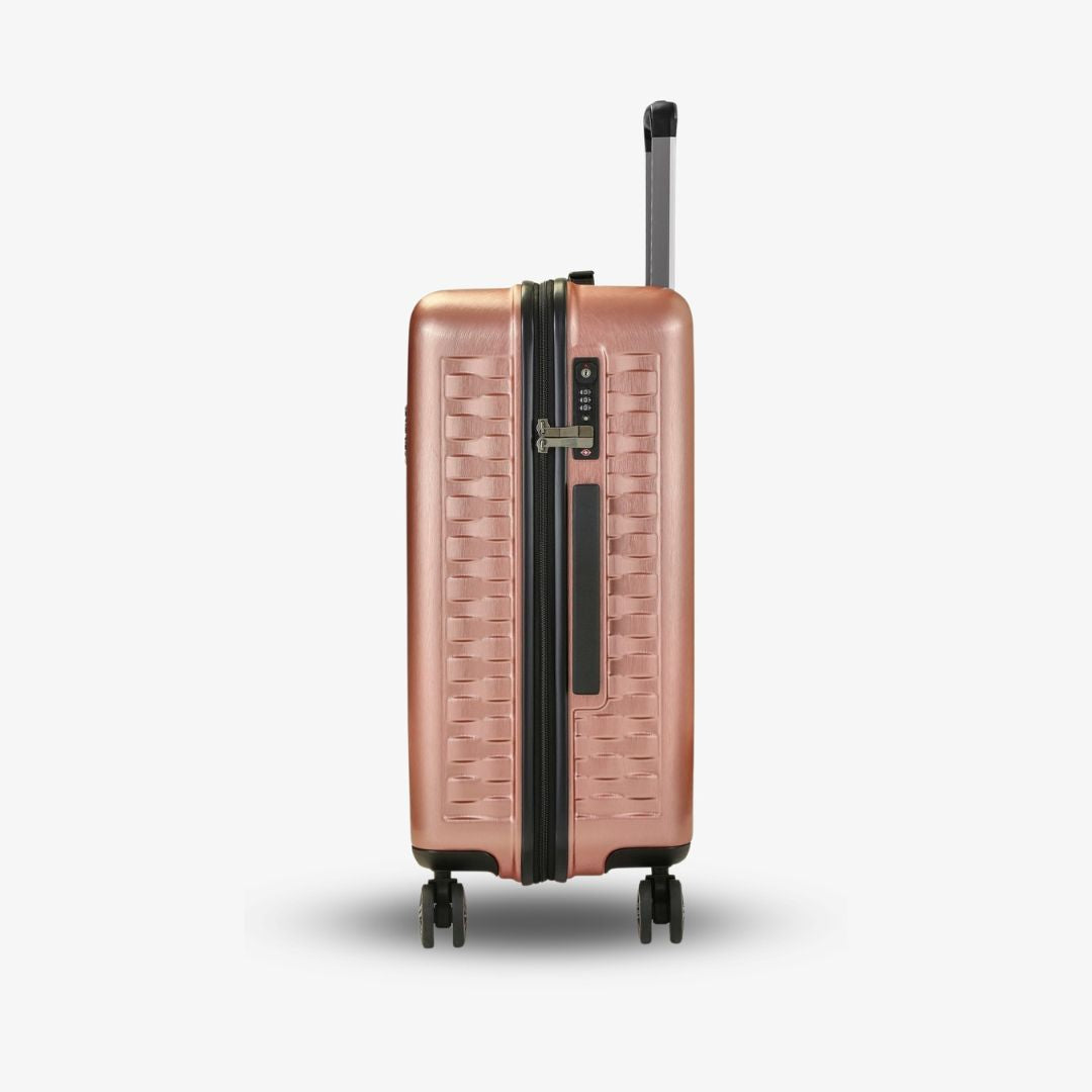 Allure Medium Metallic Suitcase | Rose Pink | Rock Luggage